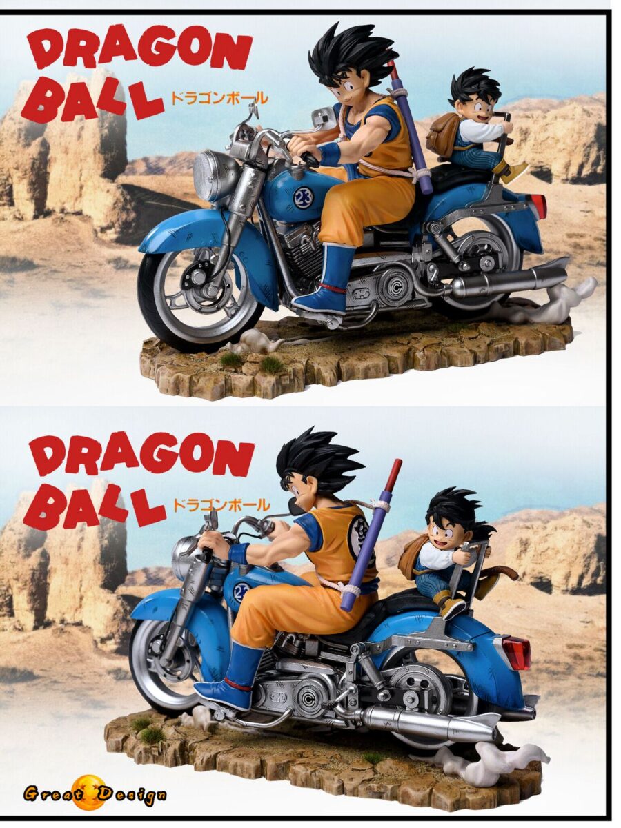 GREAT DESIGN DRAGON BALL STUDIO GOKU & GOHAN ON MOTORBIKE - 23 CM ...
